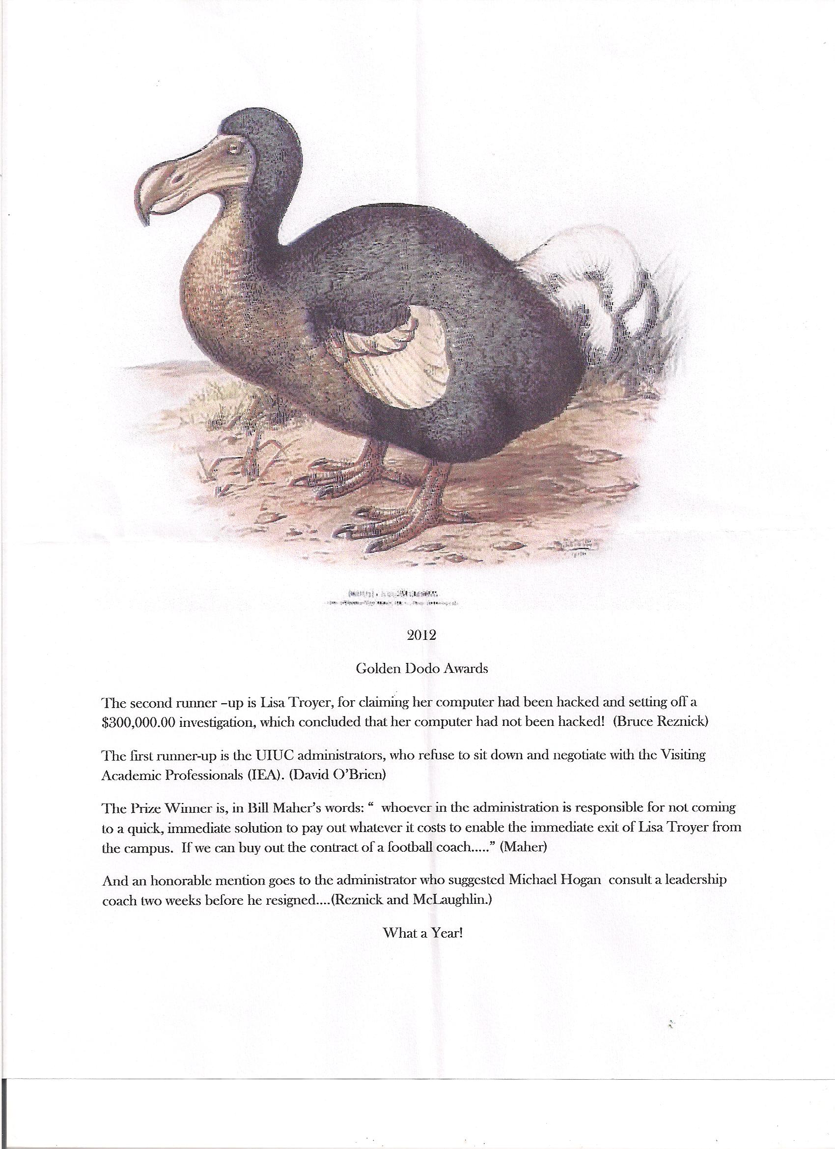 The Golden Dodo Lives – Campus Faculty Association